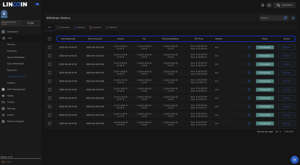 How to Generate Revenue and Withdrawal Reports on Lincoin Mining Pool ...